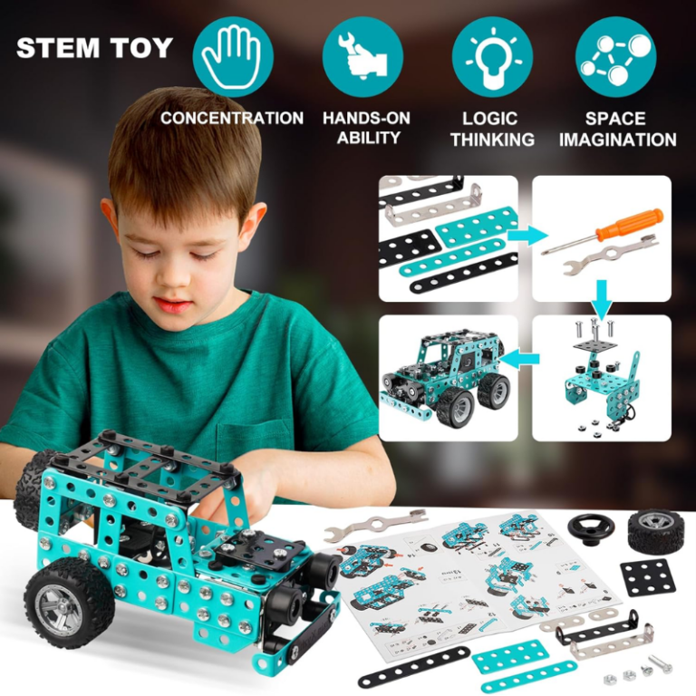 Erector Sets Stem Assembly Metal Toys Jeep/Off-Road Model Kit ...