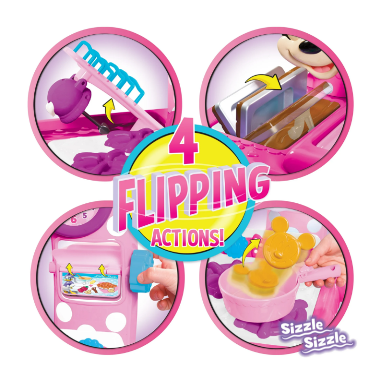 Disney Junior Minnie Mouse Flipping Fun Pretend Play Kitchen Set, Play ...